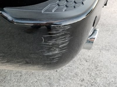 Scratches on bumper from chain link fence | RamForum.com | Dodge Ram ...