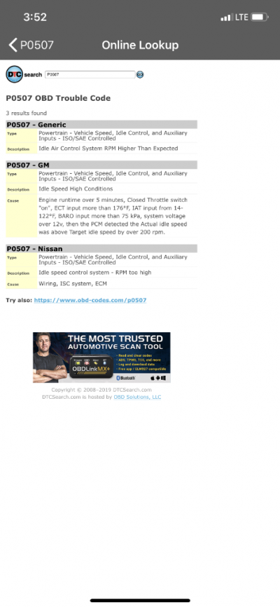 P0507 | RamForum.com | Dodge Ram Forum for Truck Owners & Enthusiasts
