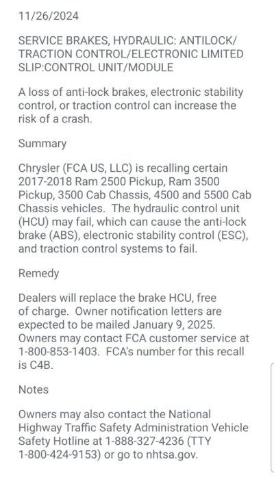 2018 Ram 2500 ABS Recall | RamForum.com | Dodge Ram Forum for Truck ...